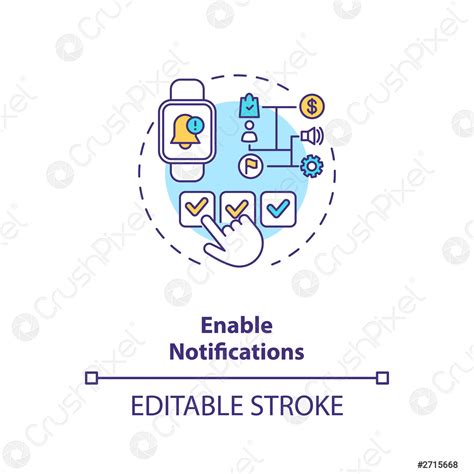 Enable Notifications Concept Icon Stock Vector 2715668 Crushpixel