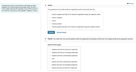 Solved I Review Part A A Single Loop Circuit Is Constructed Chegg