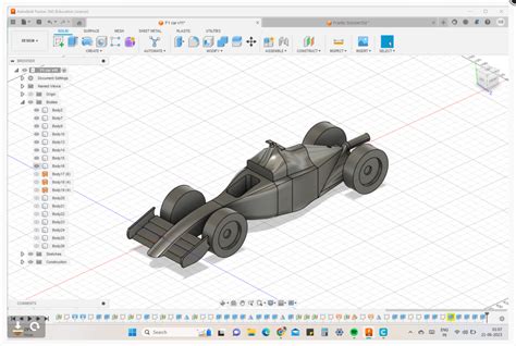 A F1 Car Formula One Model In Autodesk Fusion 360 For 3d Printing Published As An Stl File