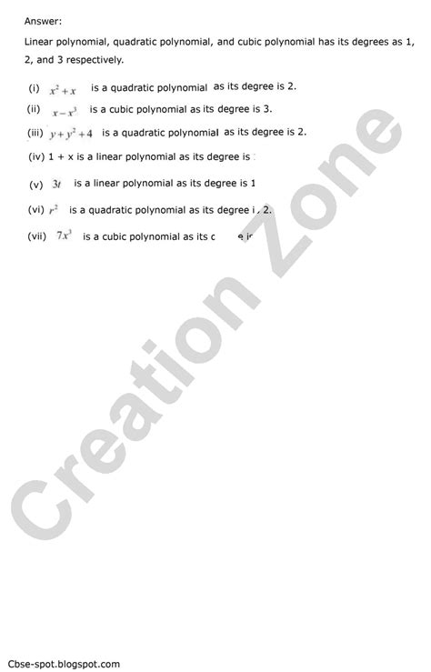 class 9 chapter 2 polynomials