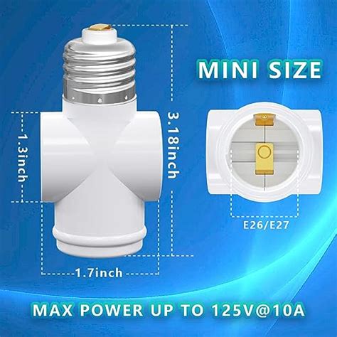 Snapklik Com 16 Pack Light Socket Plug Adapter Convert E26 Light Socket To 3 Prong Outlet