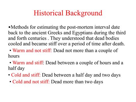 Post Mortem Interval Pptx First Aid Injuries