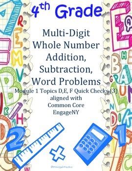 4th Grade Multi Digit Addition And Subtraction Quick Checks TpT