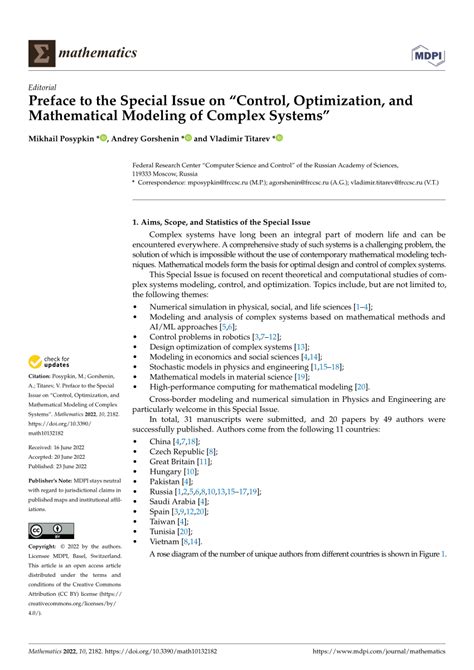 Pdf Preface To The Special Issue On Control Optimization And