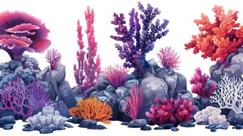 Vibrant Coral Reefs In A Spectrum Of Colors Stock Illustration Illustration Of Exotic Vibrant