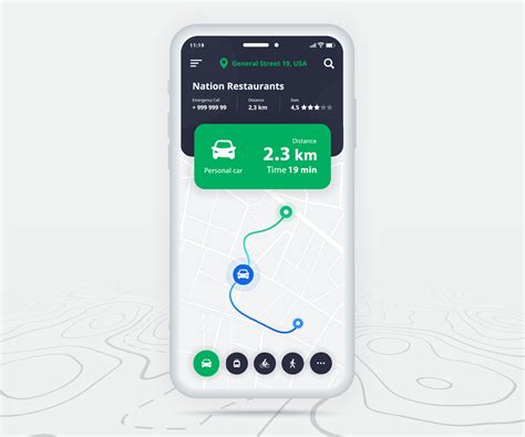 Map GPS Navigation Ux Ui Concept Smartphone Map Application Destination Point On Screen App