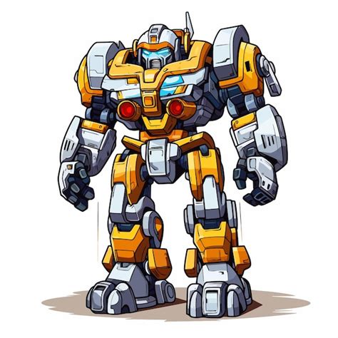 Premium Vector Illustration Of The Strongest Robot Attack Mode