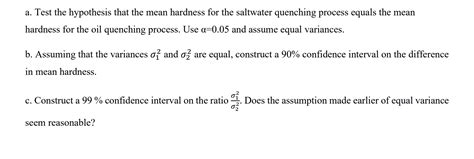 Solved Two Different Hardening Processes 1 Saltwater