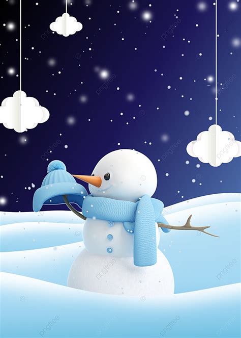 겨울눈사람구름밤 배경 배경 화면 및 일러스트 무료 다운로드 Pngtree