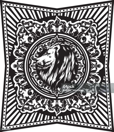 럭셔리 화려한 장식 패턴 꽃 빅토리아 선조 잔잔한 프레임 사자 갈기에 대한 스톡 벡터 아트 및 기타 이미지 갈기 검은색 고양잇과 Istock
