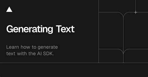 Ai Sdk Core Generating Text