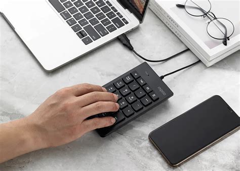 Rapoo K10 Lazer Carved Keycap Wired Numeric Keyboard Spill Resistant Wired Keyboard Black