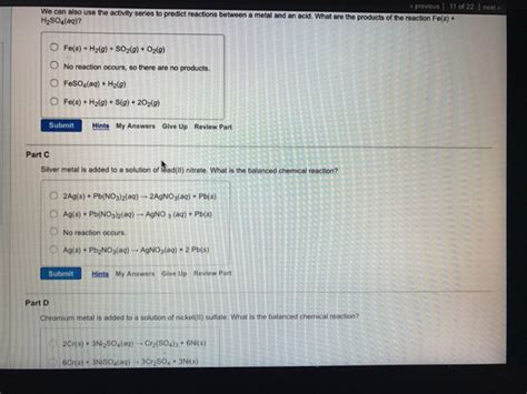 solved we can also use the activity series to predict