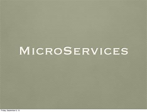 Microservices Speaker Deck