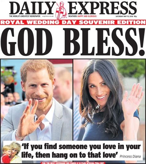Newspaper Headlines A Magically Modern Royal Wedding Daily Express