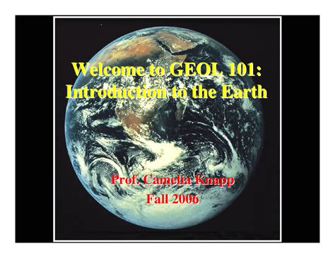 Introduction To The Earth Lecture Slides Geol 101 Docsity
