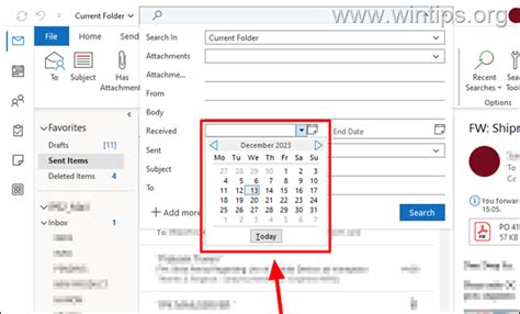 How To Search Mail By Date Or By Date Range In Outlook WinTips Org