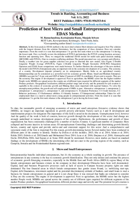 Pdf Prediction Of Best Micro And Small Entrepreneurs Using Edas Method