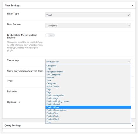 How To Create Visual Filter With Taxonomies Data Source — Jetsmartfilters Crocoblock