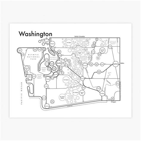 Washington State Map Print State Map Print Washington State Map