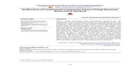 Pdf Deflection Of Laminated Composite Plates Using Dynamic Filedeflection Of Laminated