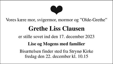 Grethe Liss Clausen D Dsannoncer I Danmark
