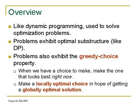 Introduction To Algorithms Chapter 16 Greedy Algorithms Overview