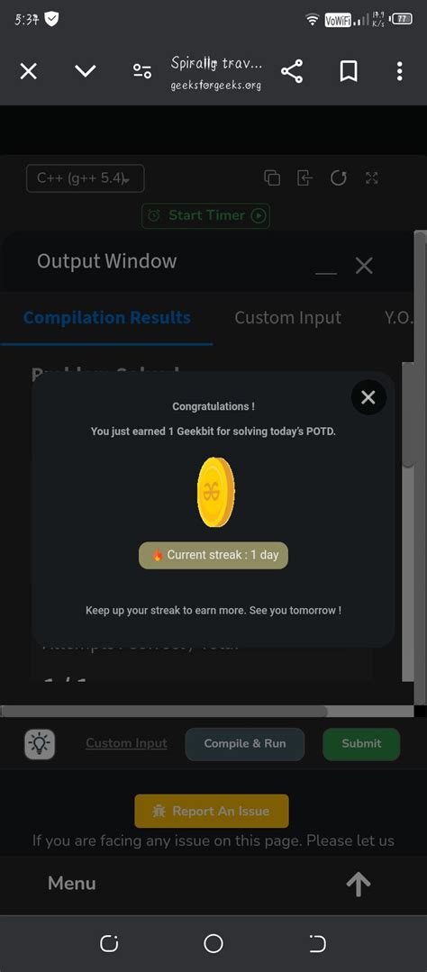 Khushi Keshari On Linkedin I Have Also Solved Gfg Potd Of 01083024 Spirally Traversing A