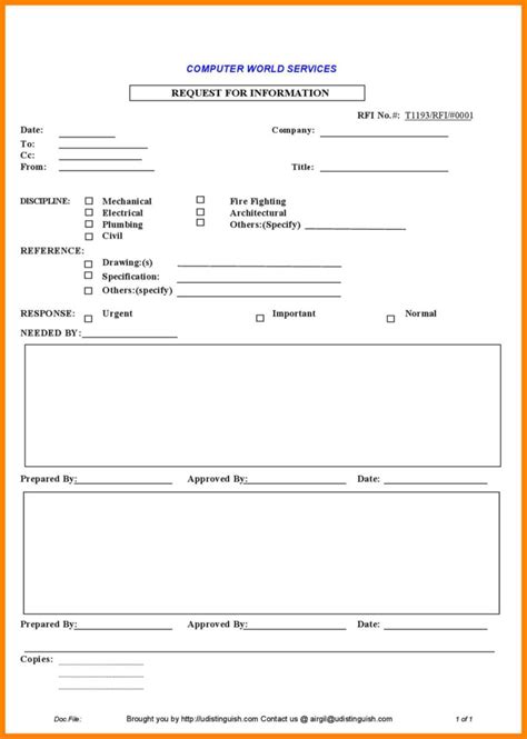 Construction Rfi Log Template Excel Printable Word Searches