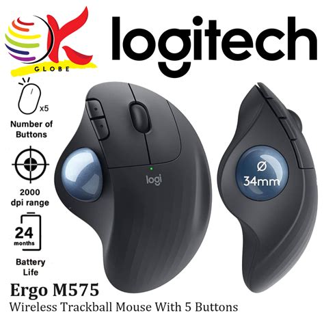 Logitech Ergo M575 M575s Wireless Trackball Mouse With Bluetooth Encrypted Dongle Queit