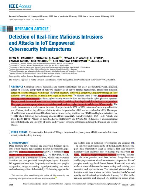 Detection Of Real Time Malicious Intrusions And Attacks In Iot Empowered Cybersecurity
