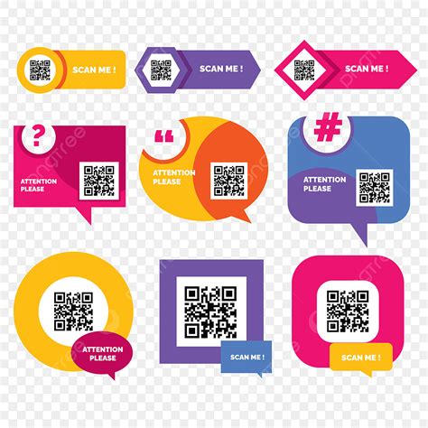 다채로운 변형 모양으로 레이블 Qr 코드 설정 상표 스캔 암호 Png 일러스트 및 벡터 에 대한 무료 다운로드 Pngtree