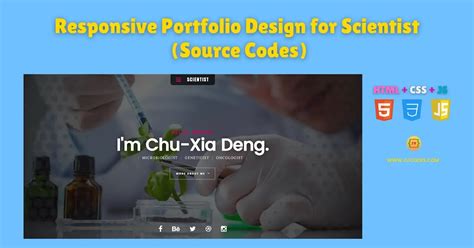Responsive Portfolio Design For Scientist Using Html Css And