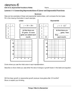 Fillable Online Linear Vs Exponential FunctionsComparison Examples Fax Email Print PdfFiller