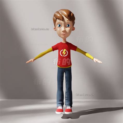 Blender卡通男孩模型 Blender布的41 Blender布的