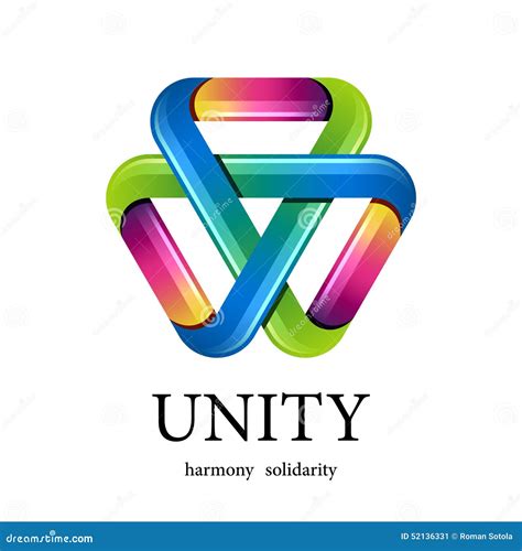 Unity Multicolor Triangle Icon Stock Vector Illustration Of Abstract