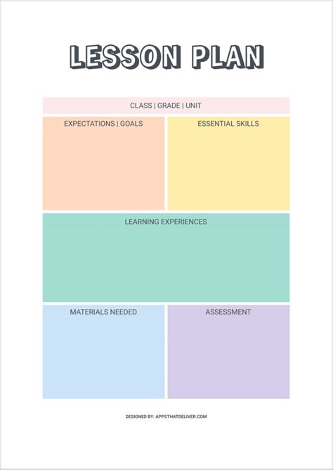 Lesson Plan Template Google Docs FREE