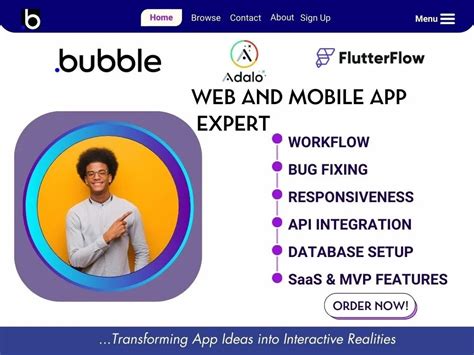 Stunning Responsive Bubble Io MVP Web App Adalo And Flutterflow App Upwork