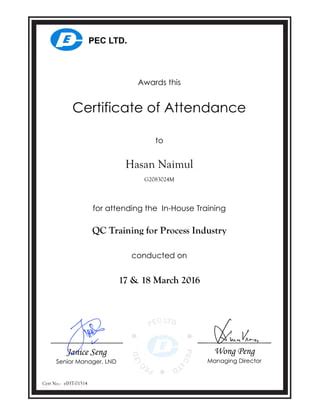 Qc Training For Process Industry PDF