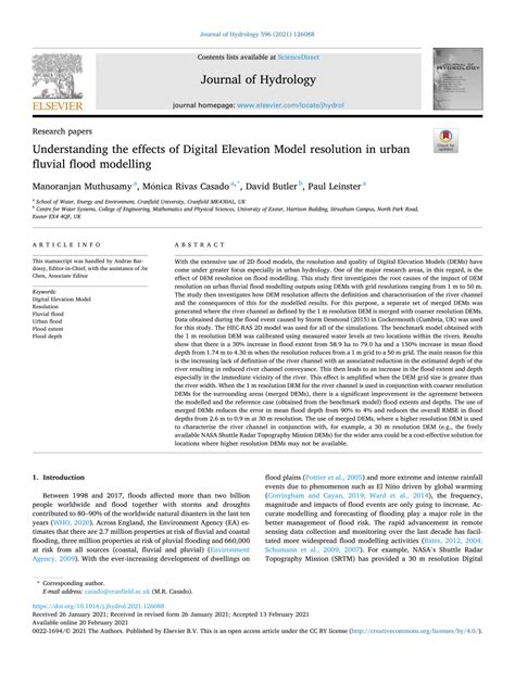 Pdf Understanding The Effects Of Digital Elevation Model Resolution In Urban Fluvial Flood