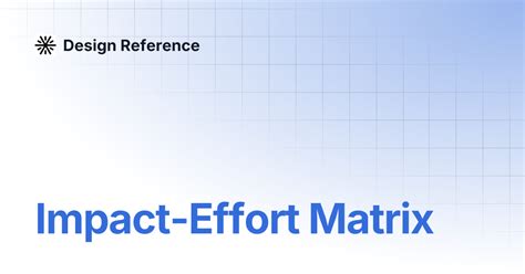 Prioritisation Matrix Design Reference