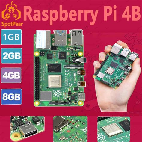 Raspberry Pi 4 Model B 4b 1gb 2gb 4gb 8gb Ram Pi4b Option Th