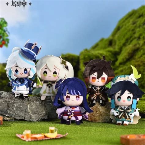 Official Genshin Impact Venti Zhongli Nahida Furina Plush Keychain
