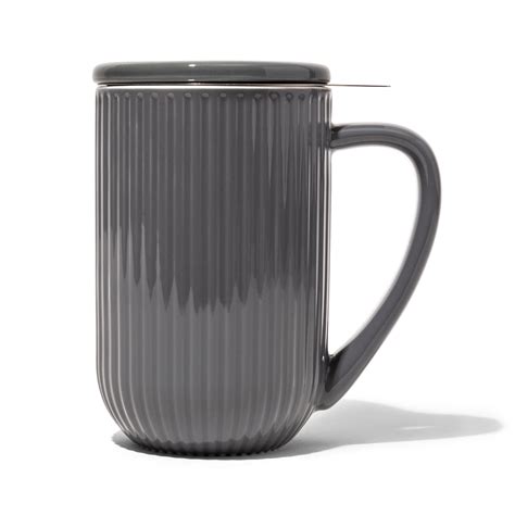 Sesame Grey Ribbed Nordic Mug Hard Goods Cupmug Davidstea
