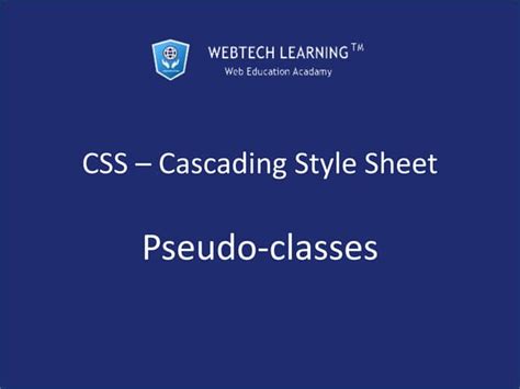 Css Pseudo Classes Pptx