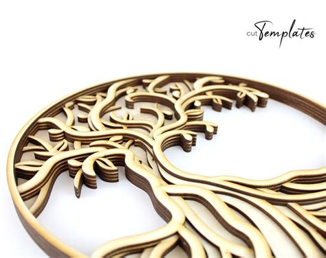 Laser Cutting Multilayer Tree Of Life Vector Plans Cut Etsy