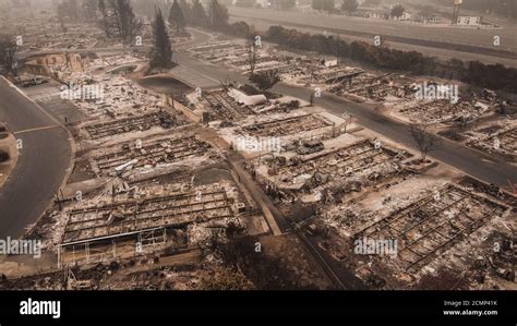 Panoramic Aerial View Of Almeda Wildfire In Southern Oregon Talent