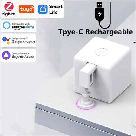 Tuya Smart Fingerbot Switch Button Pusher Timing Touch Mode Fingerbot Voice Control Rechargeable