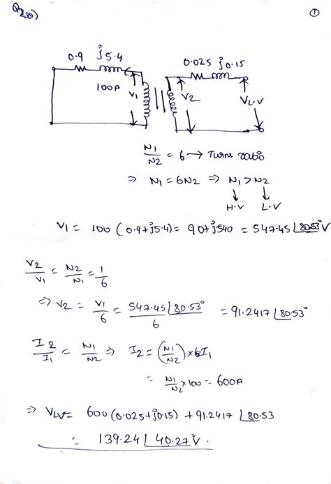 Solved 2 A Single Phase Transformer Has A Turn Ratio Of 6 The Course Hero