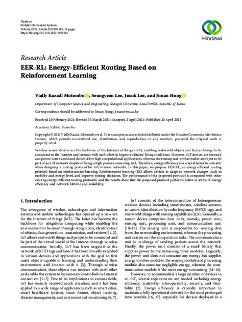 Pdf Eer Rl Energy Efficient Routing Based On Reinforcement Learning